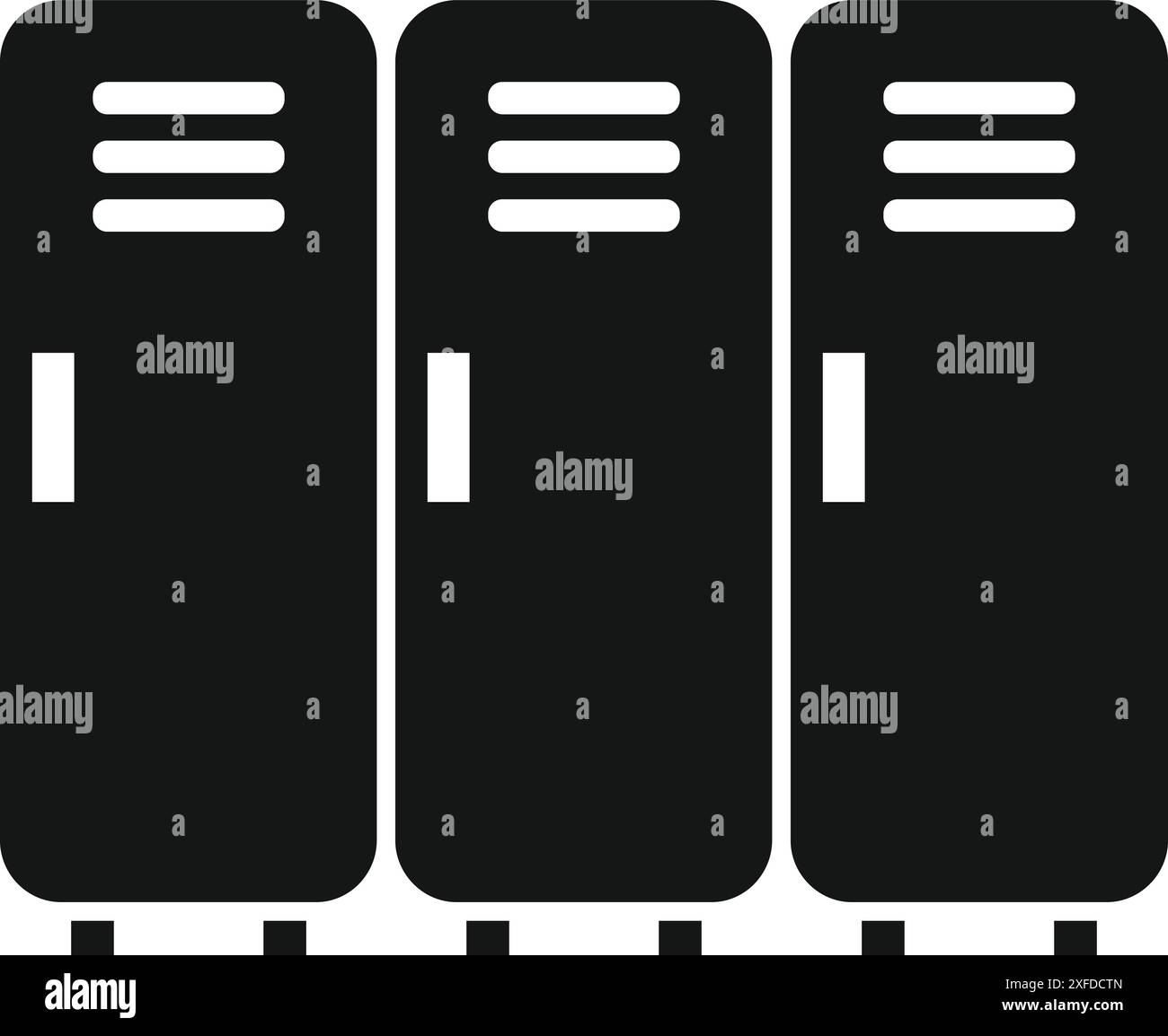 Simple icon of three black school lockers standing in a row Stock ...