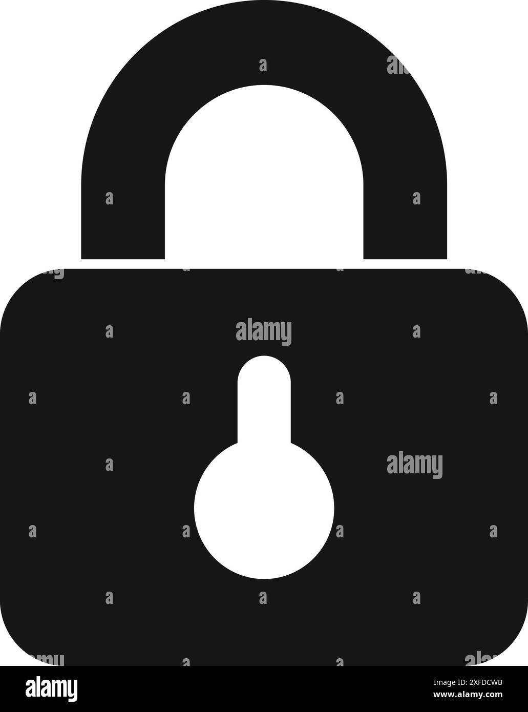 Simple black and white icon of a closed padlock symbolizing security ...