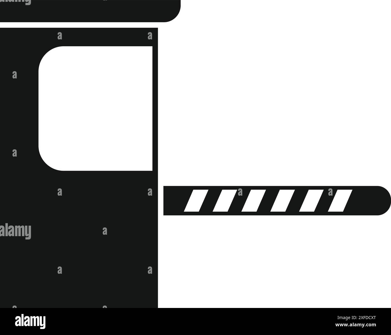Simple icon of a parking lot booth with an opened barrier Stock Vector ...