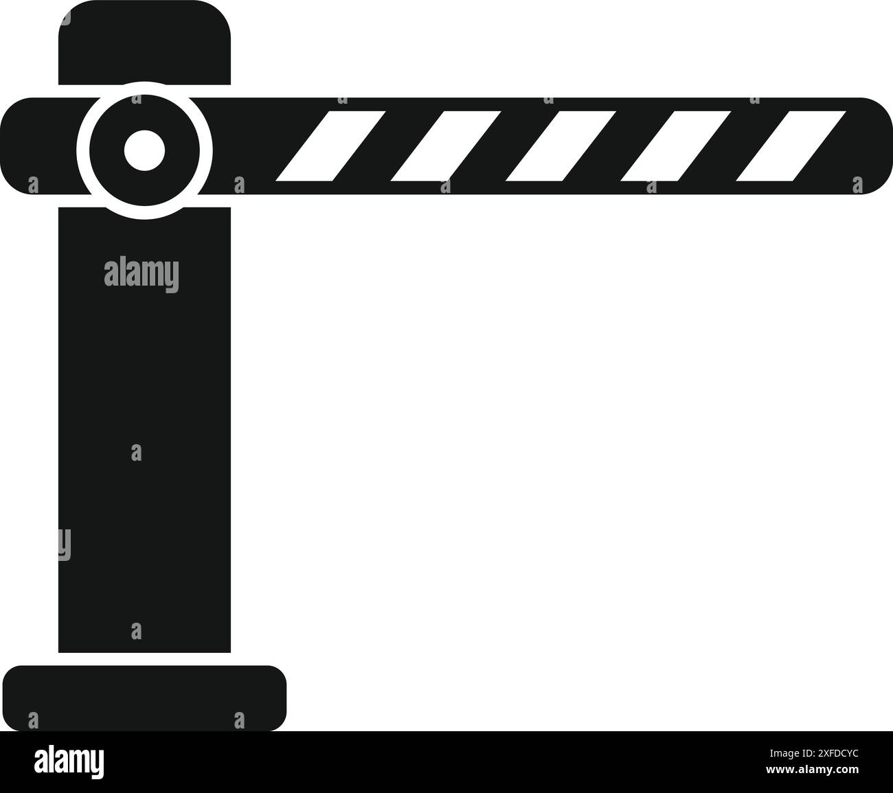 Black and white icon of a parking barrier system controlling access to ...