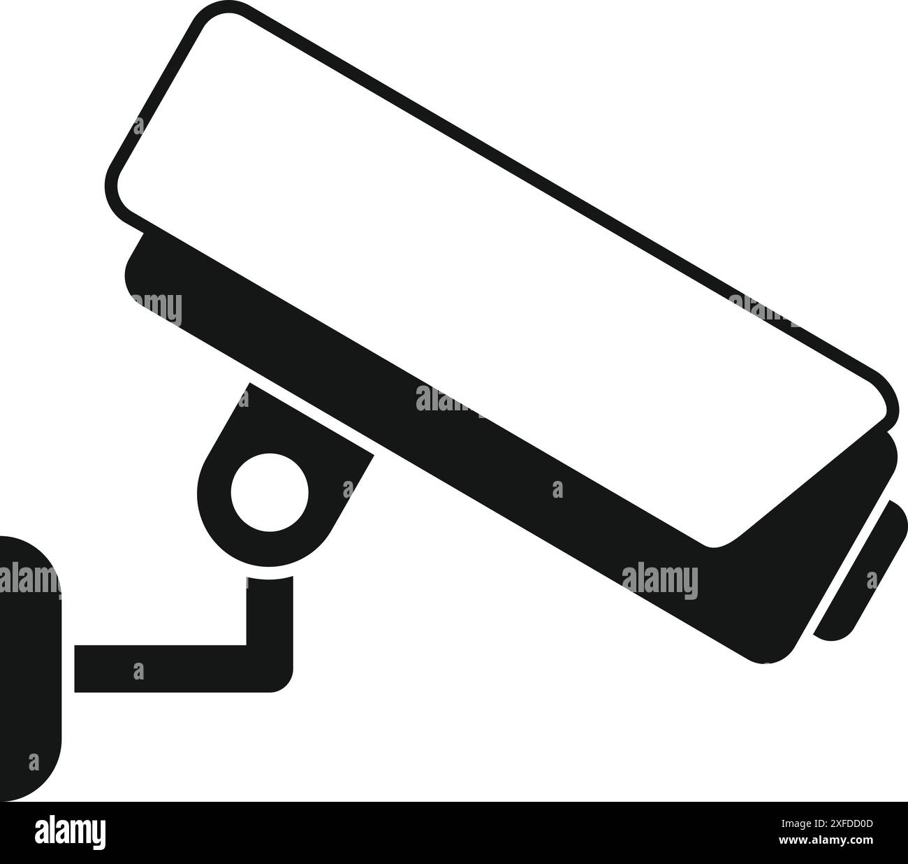 Simple black icon of a security camera recording, a symbol of ...
