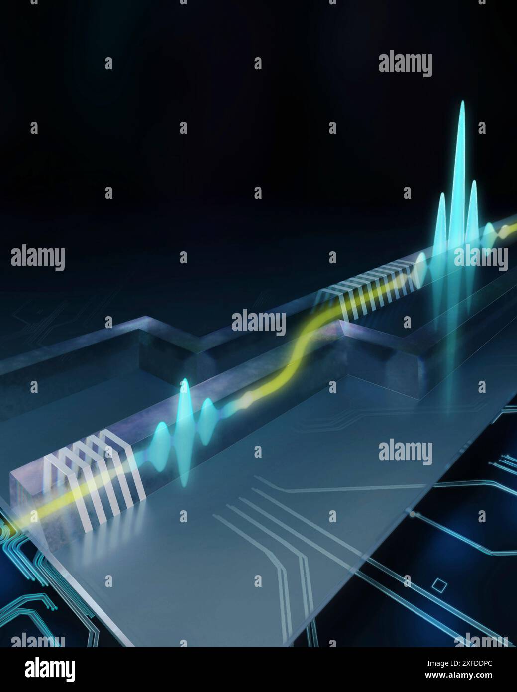 Photonic computer chip, illustration. Photonic, or optical, computing ...