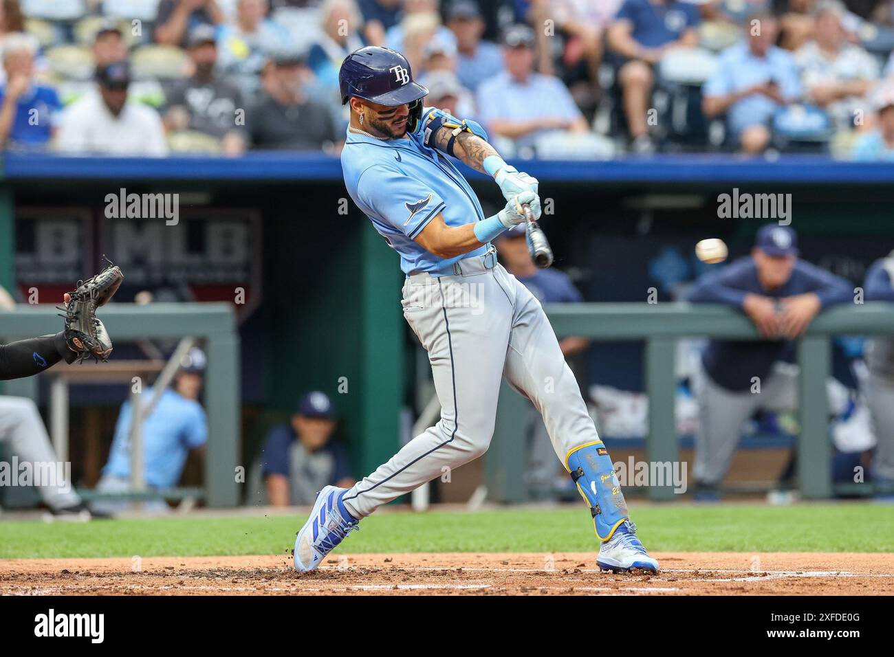 July 2, 2024: Tampa Bay Rays outfielder Jose Siri (22) hits a double ...