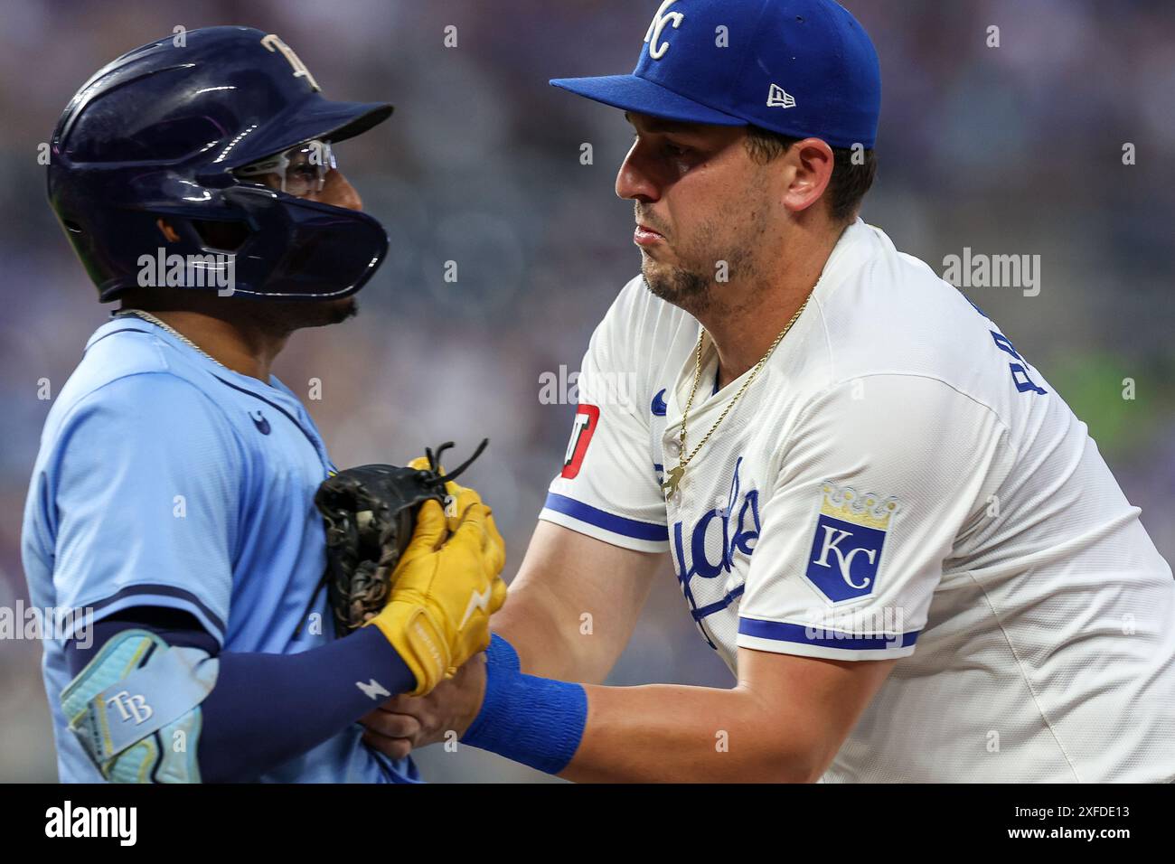 Kansas City, MO, USA. 2nd July, 2024. Kansas City Royals first baseman ...