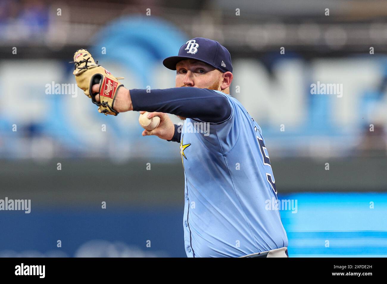 July 2, 2024: Tampa Bay Rays starting pitcher Zack Littell (52) throws ...