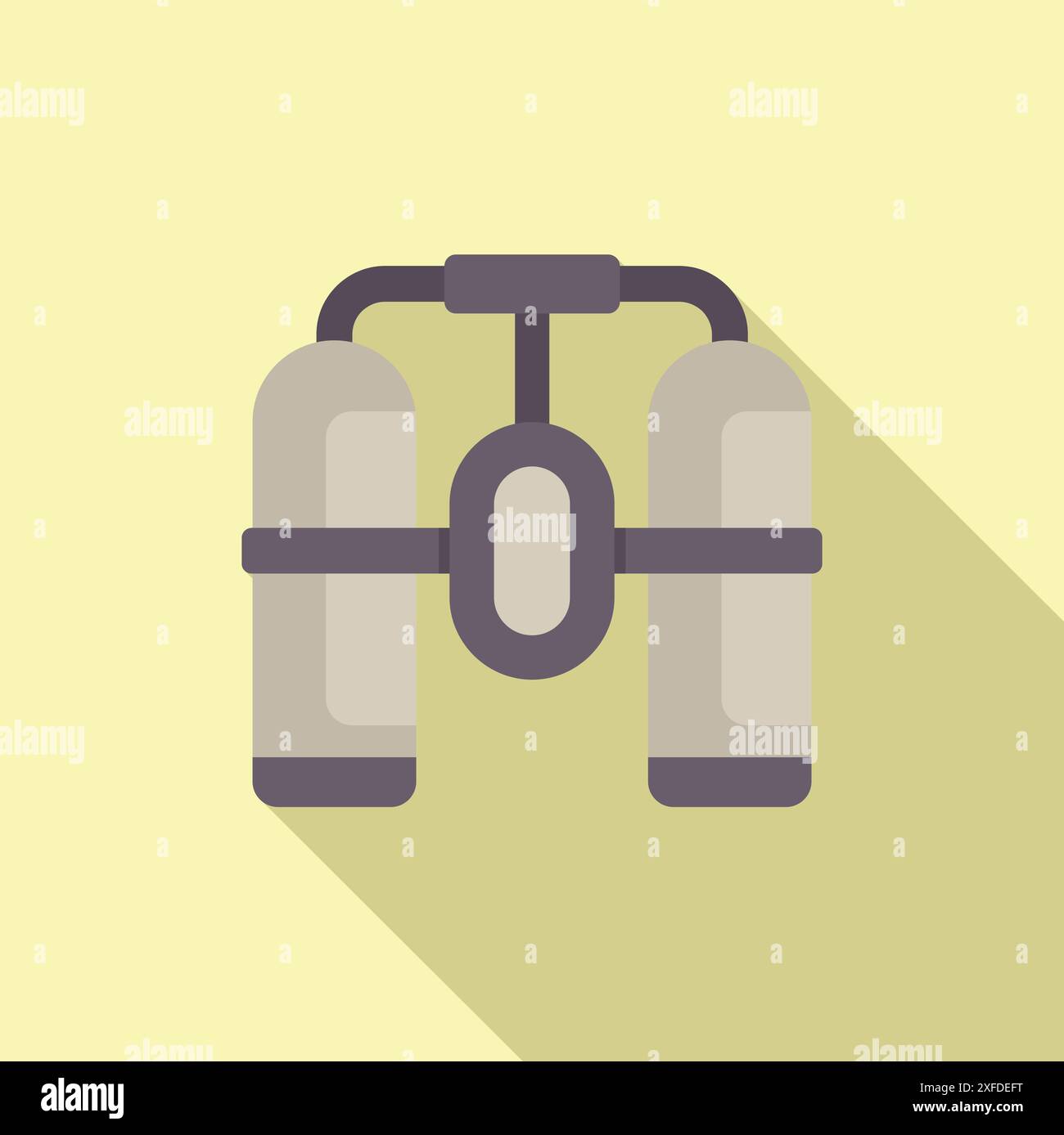 Oxygen tanks with a long shadow on a yellow background, perfect for ...
