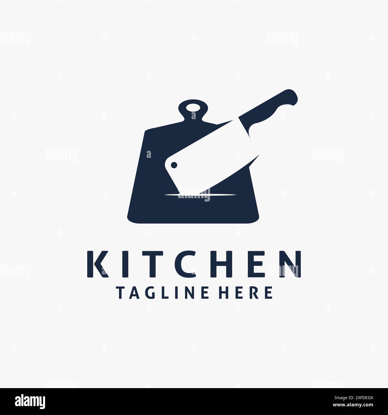 Cutting board and knife for kitchen logo design Stock Vector Image ...