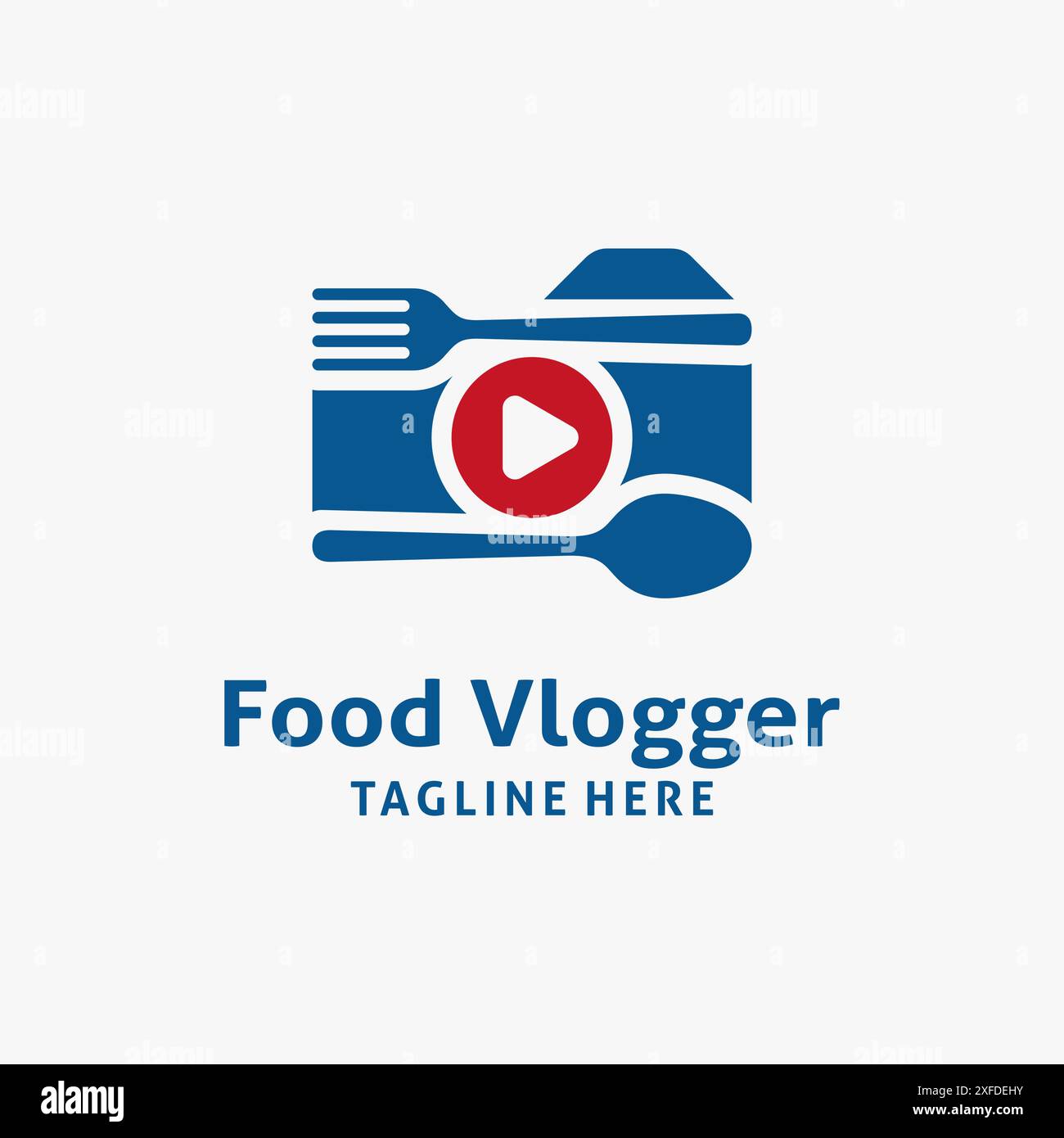Cutlery and camera for food vlogger logo design Stock Vector Image ...