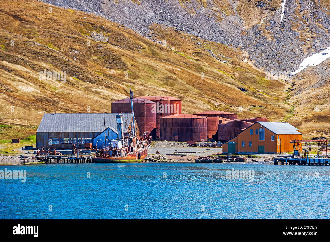 Whaling station, Grytviken, King Edward Cove, South Georgia, Tuesday ...
