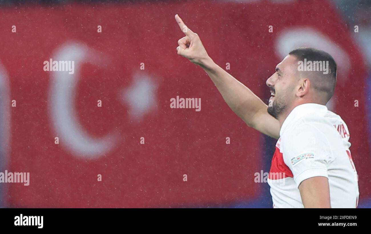 Deguo. 2nd July, 2024. Merih Demiral of T¨¹rkiye celebrates his goal ...