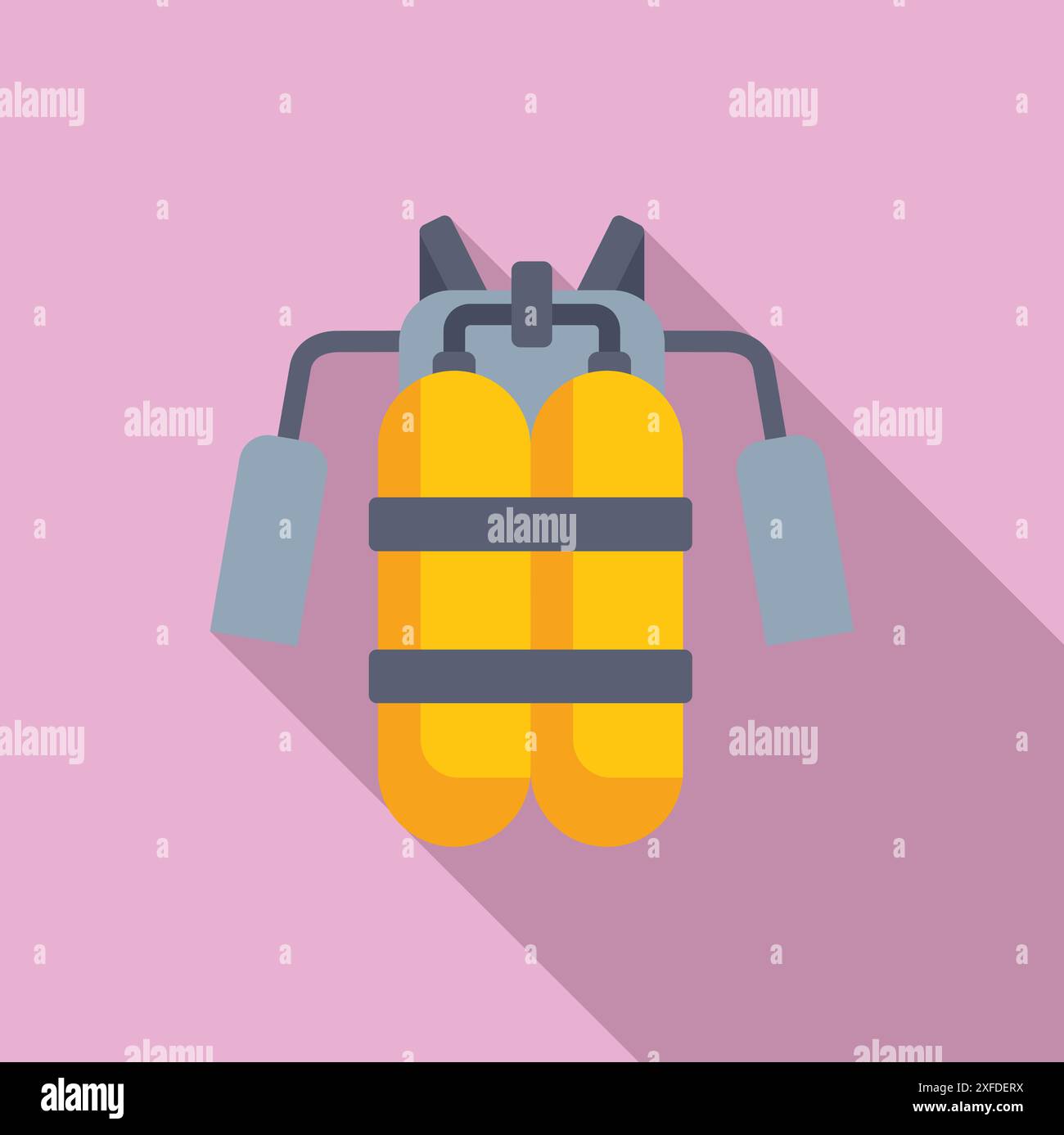 Illustration of a scuba diving equipment with oxygen tank for deep sea ...
