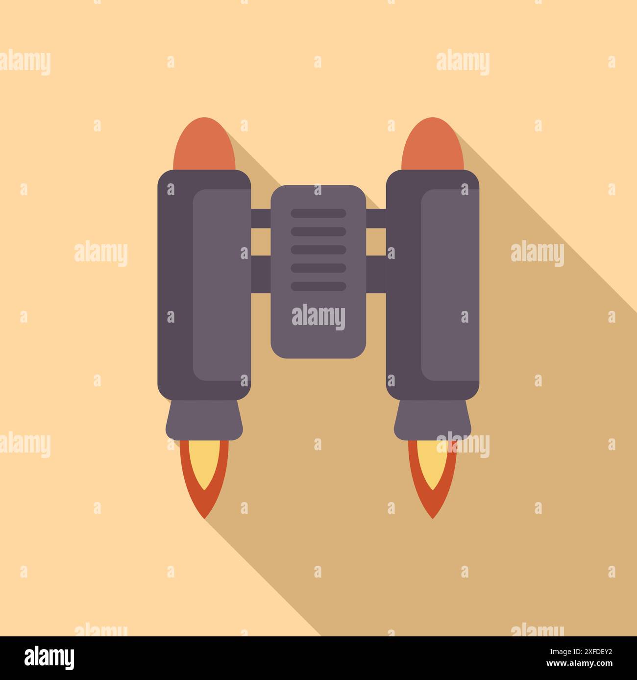 Jetpack with fire flying forward generating thrust for flight Stock ...