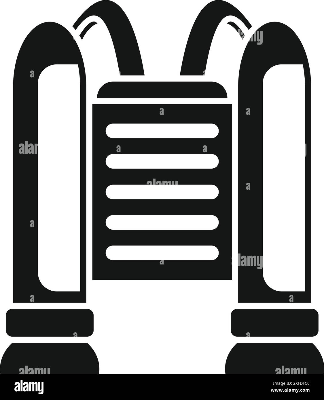 Black solid icon for a modern building with columns and water fountain ...
