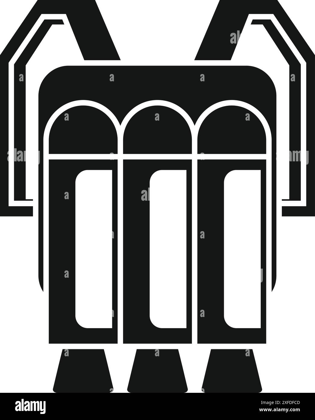 Black and white icon of a space module for carrying astronauts taking ...