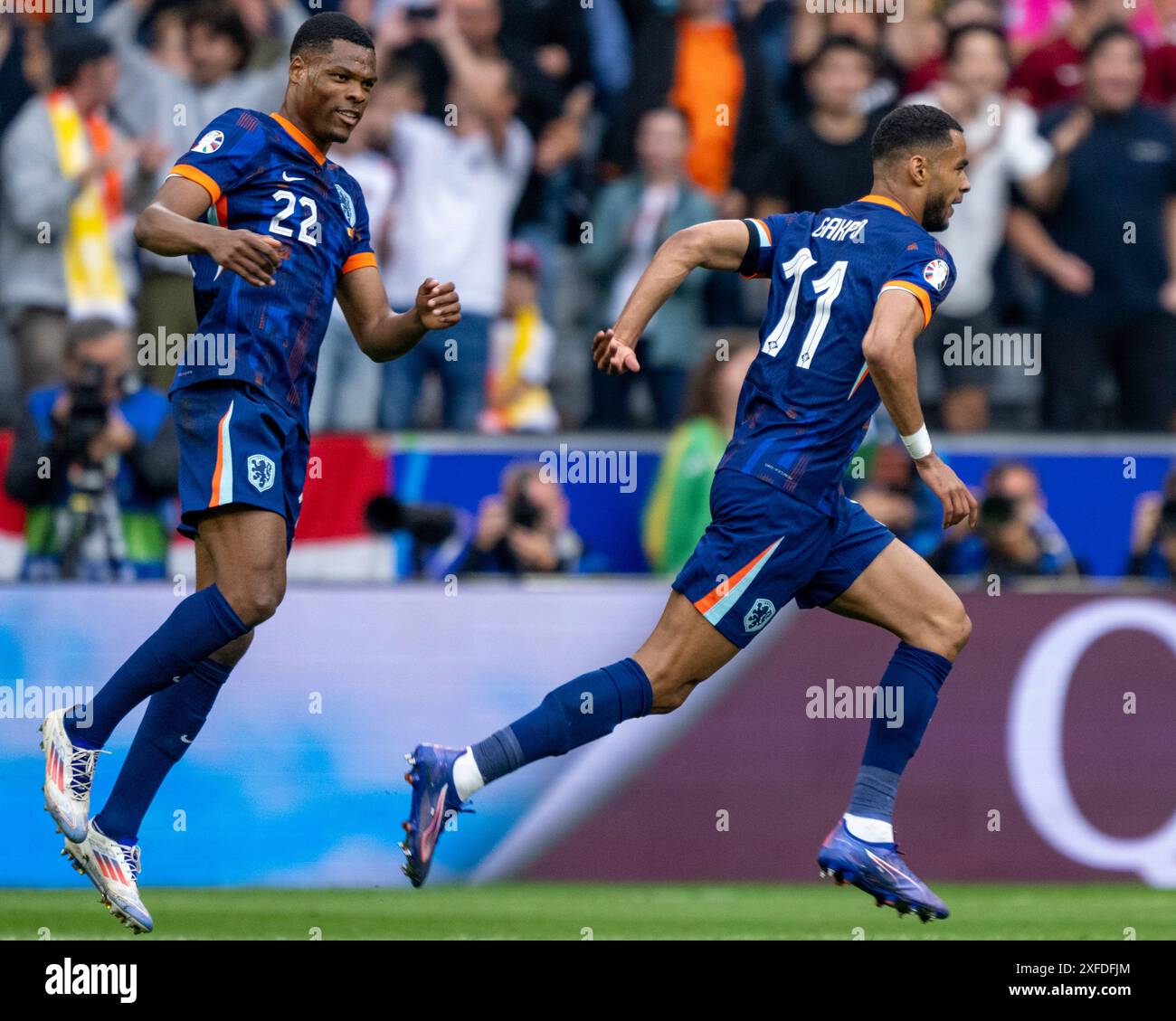 Munich, Germany. 02nd July, 2024. Cody Gakpo of Netherlands celebrates ...