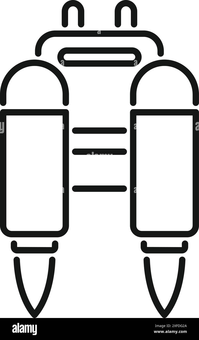 Simple icon of a jetpack with two turbines, perfect for projects ...