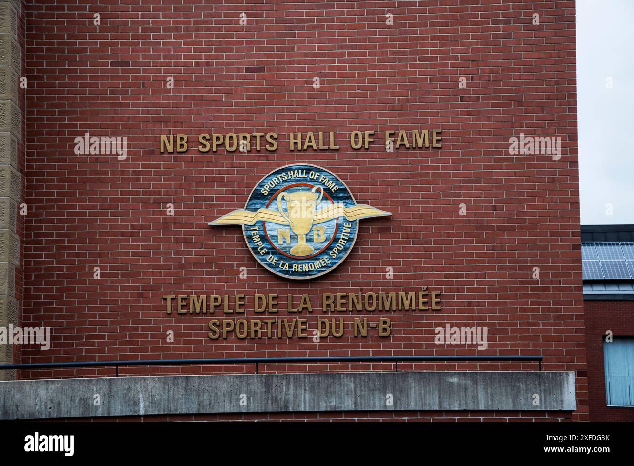 NB Sports Hall of Fame sign on Queen Street at the historic Garrison District in downtown ...