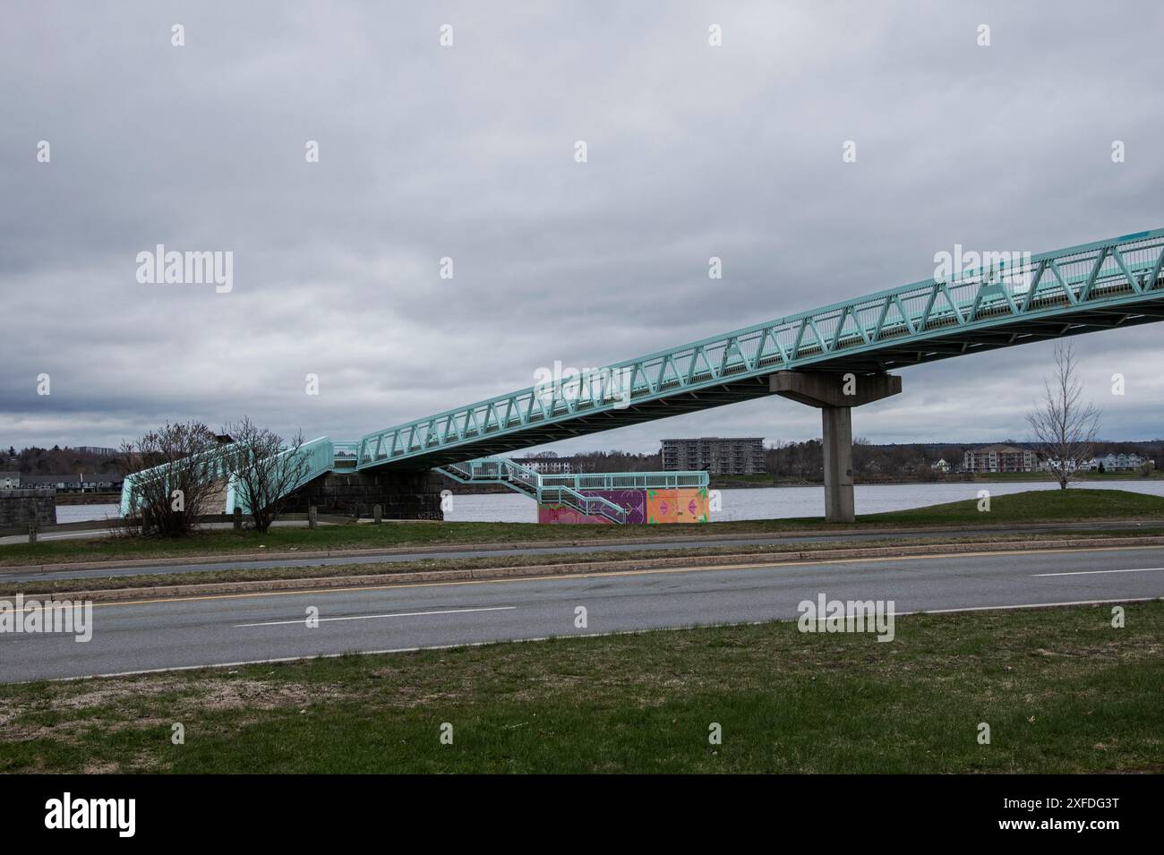 Carleton Street Bridge in downtown Fredericton, New Brunswick, Canada ...