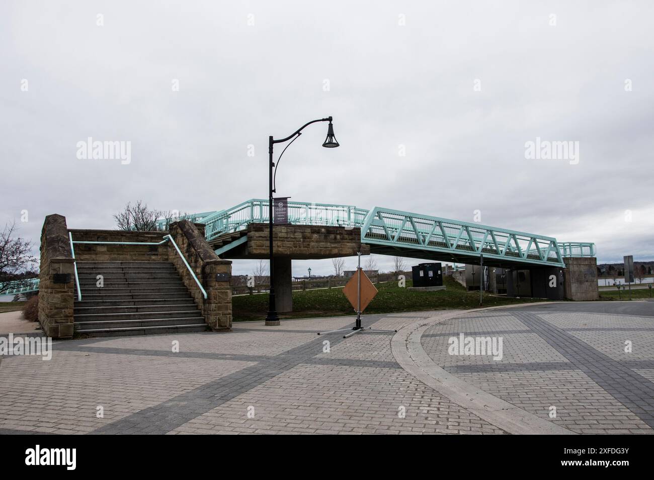 Carleton Street Bridge in downtown Fredericton, New Brunswick, Canada ...