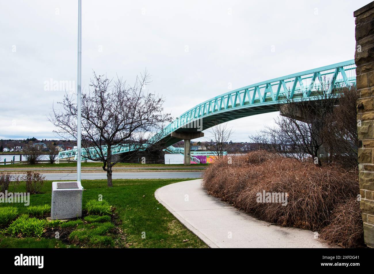 Carleton Street Bridge in downtown Fredericton, New Brunswick, Canada ...