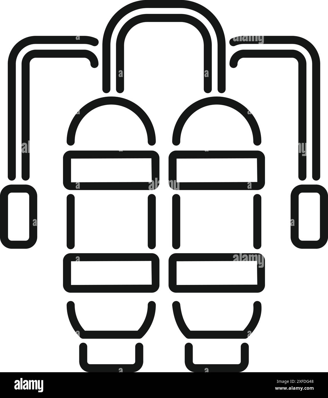Line art icon of a pair of oxygen tanks, essential equipment for scuba ...