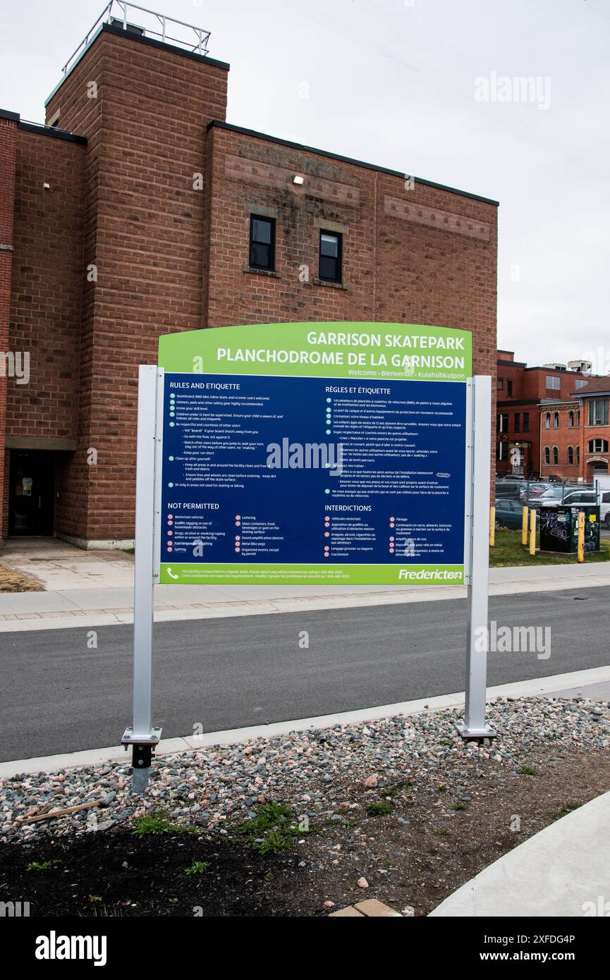 Welcome to Garrison Skatepark sign in Fredericton, New Brunswick ...
