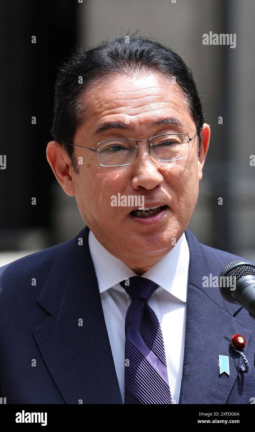 Japan's Prime Minister Fumio Kishida speaks to the media as new ...
