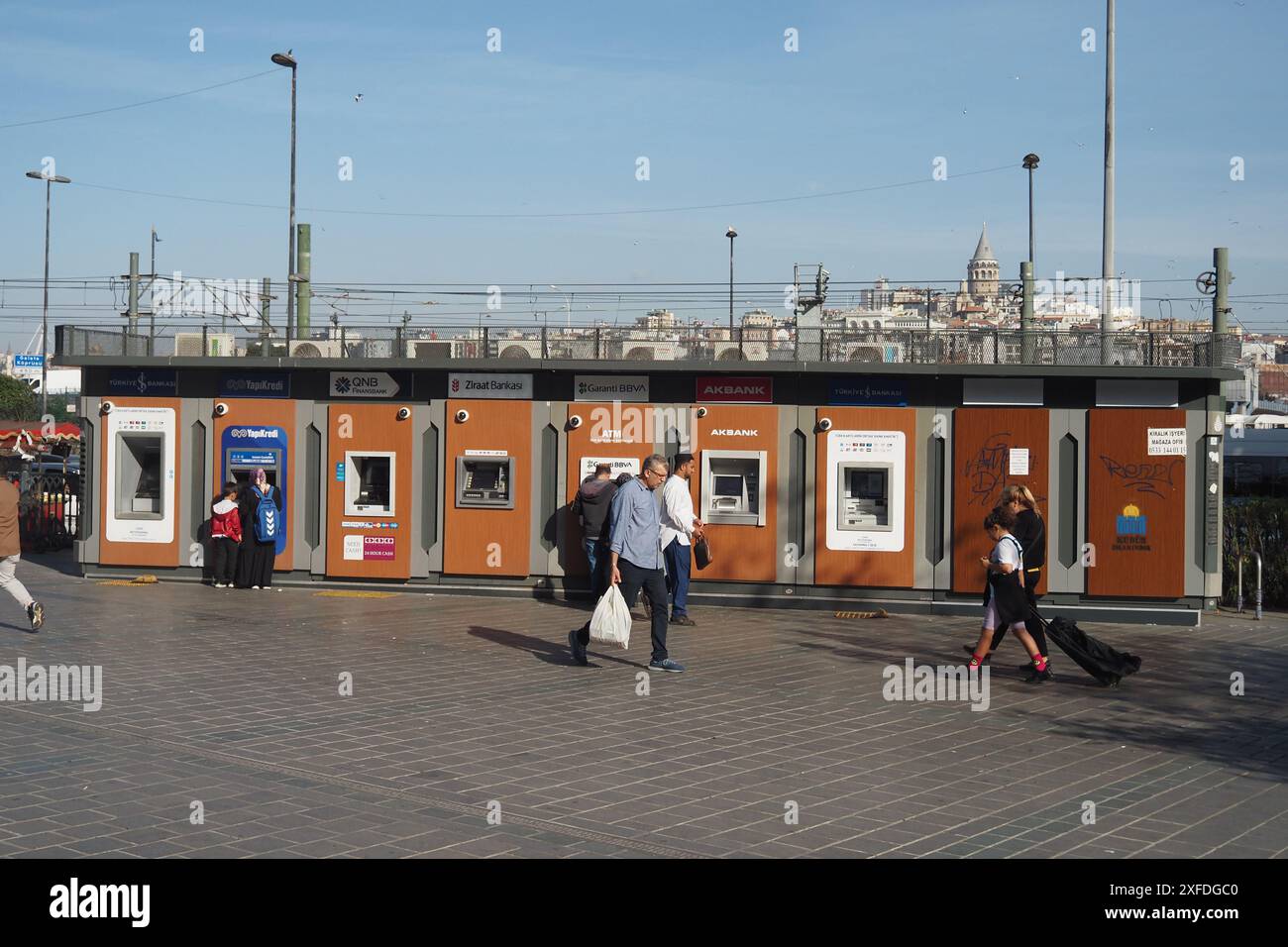 Turkey istanbul 23 july 2023. ATMs machines of the main turkish banks ...