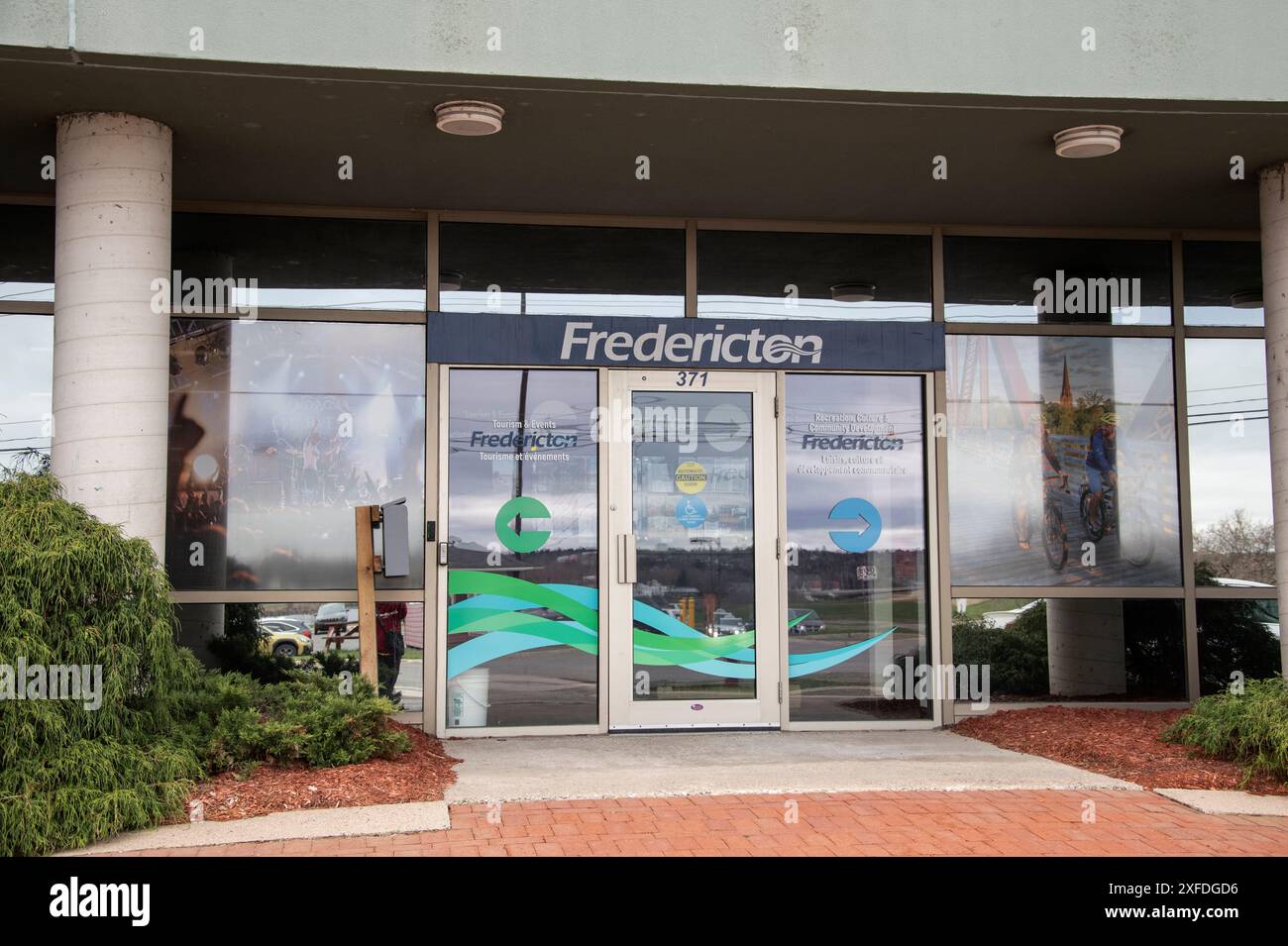 Fredericton sign at the visitor information centre on Queen Street in ...