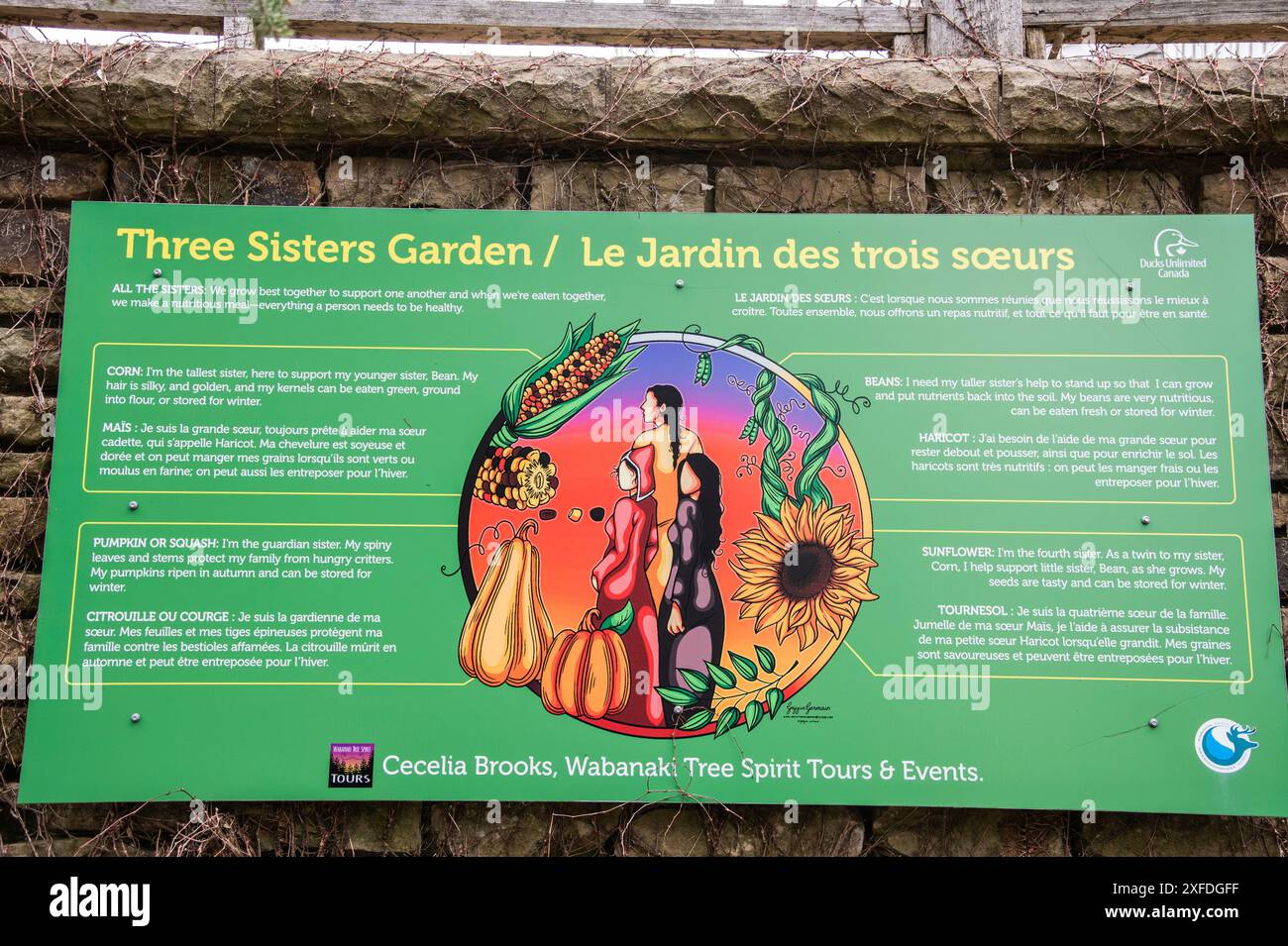 Three Sisters Garden sign at Carleton Park north riverfront ...