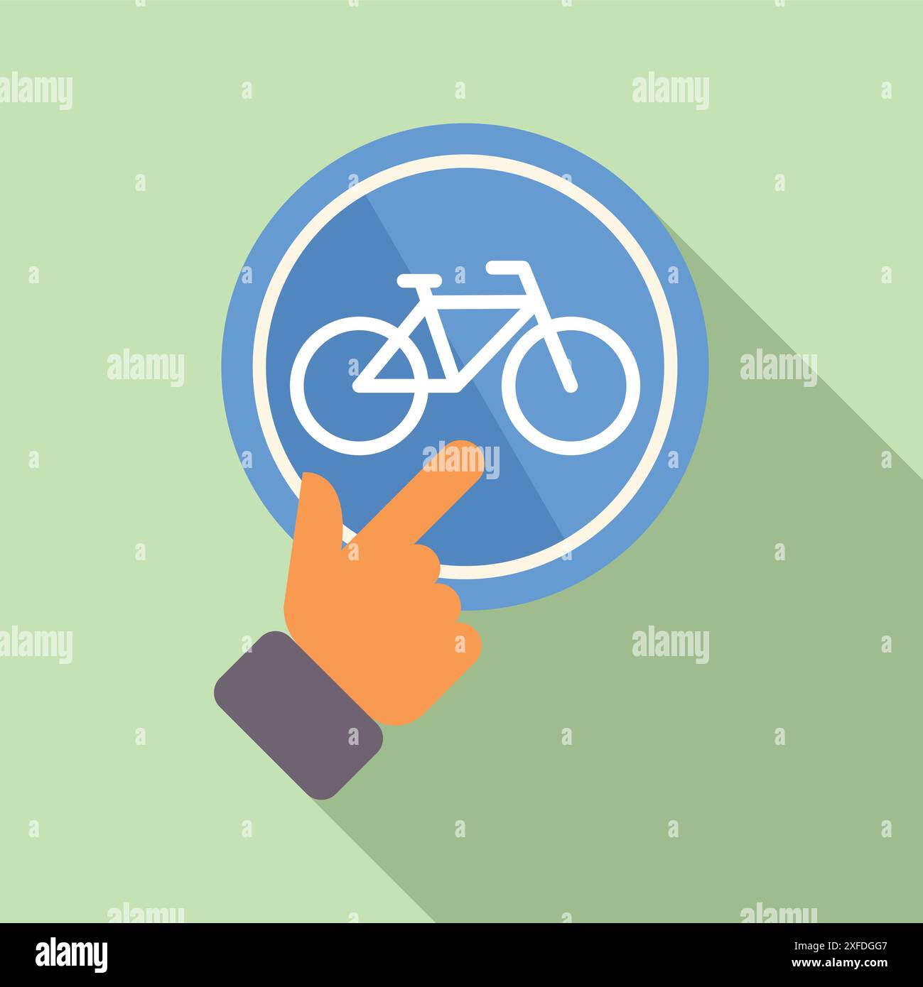 Manager is selecting a bicycle icon, symbolizing a commitment to eco ...