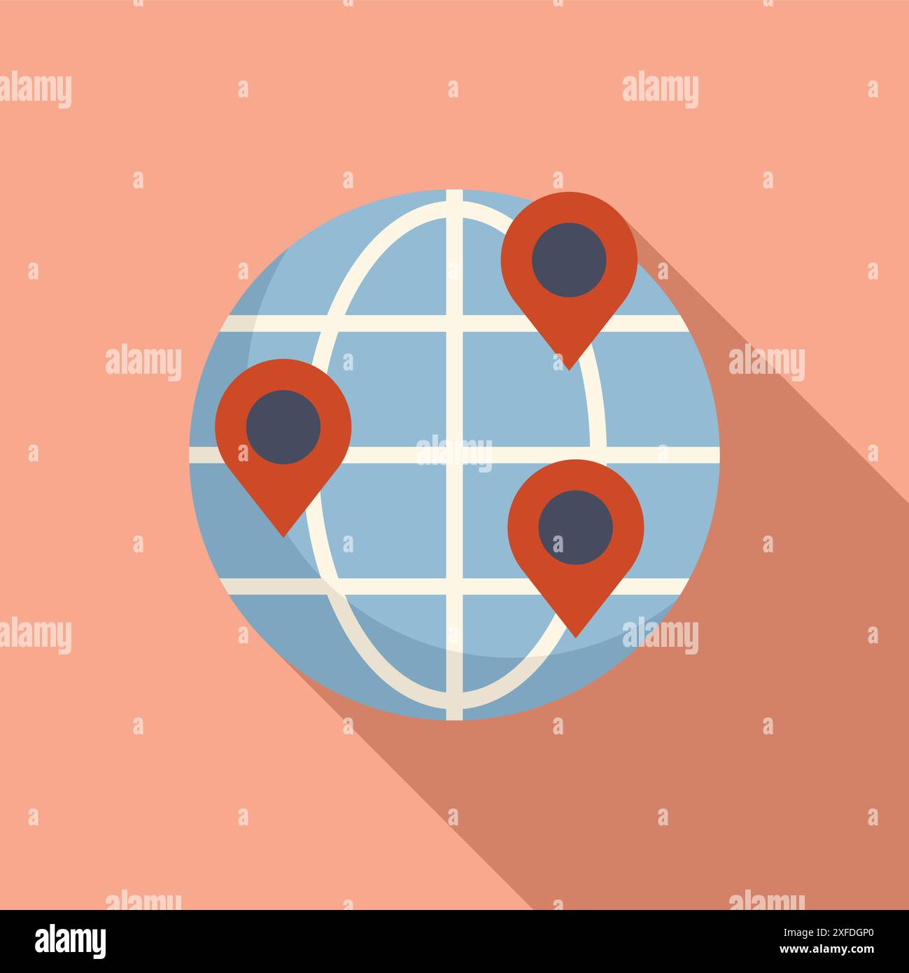 Globe is showing multiple location pins, indicating global business ...