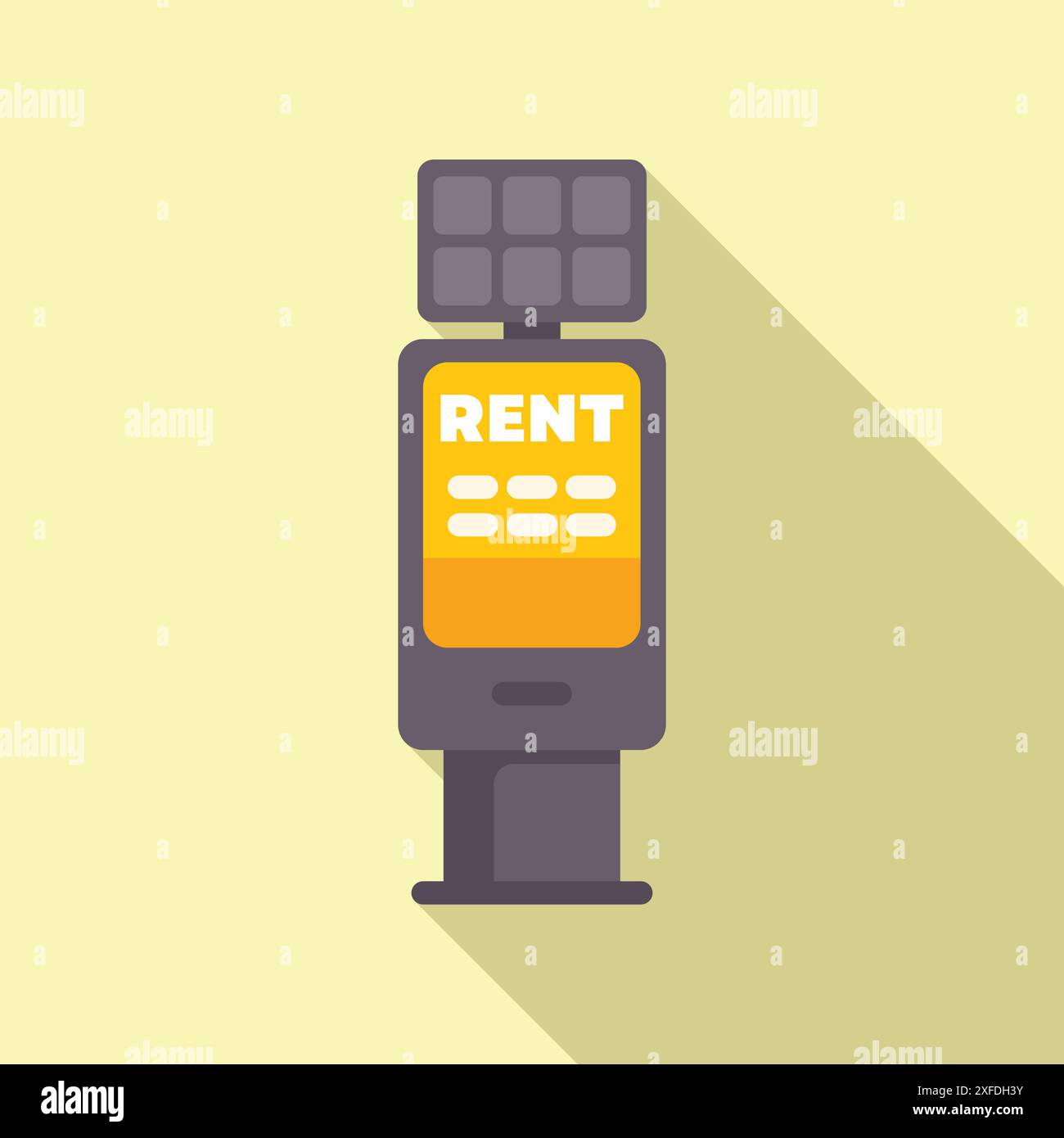 Street digital terminal showing rent inscription is offering property ...