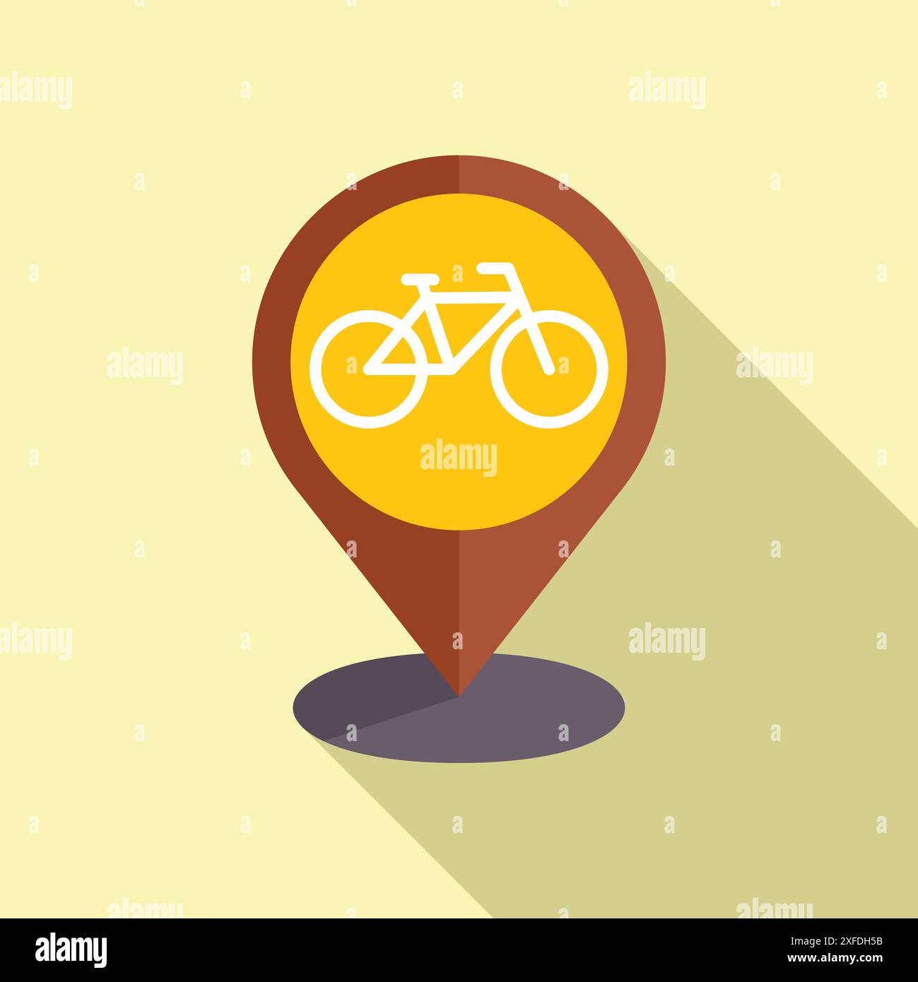 Location pin with a bicycle inside, indicating a bicycle shop, a bike ...