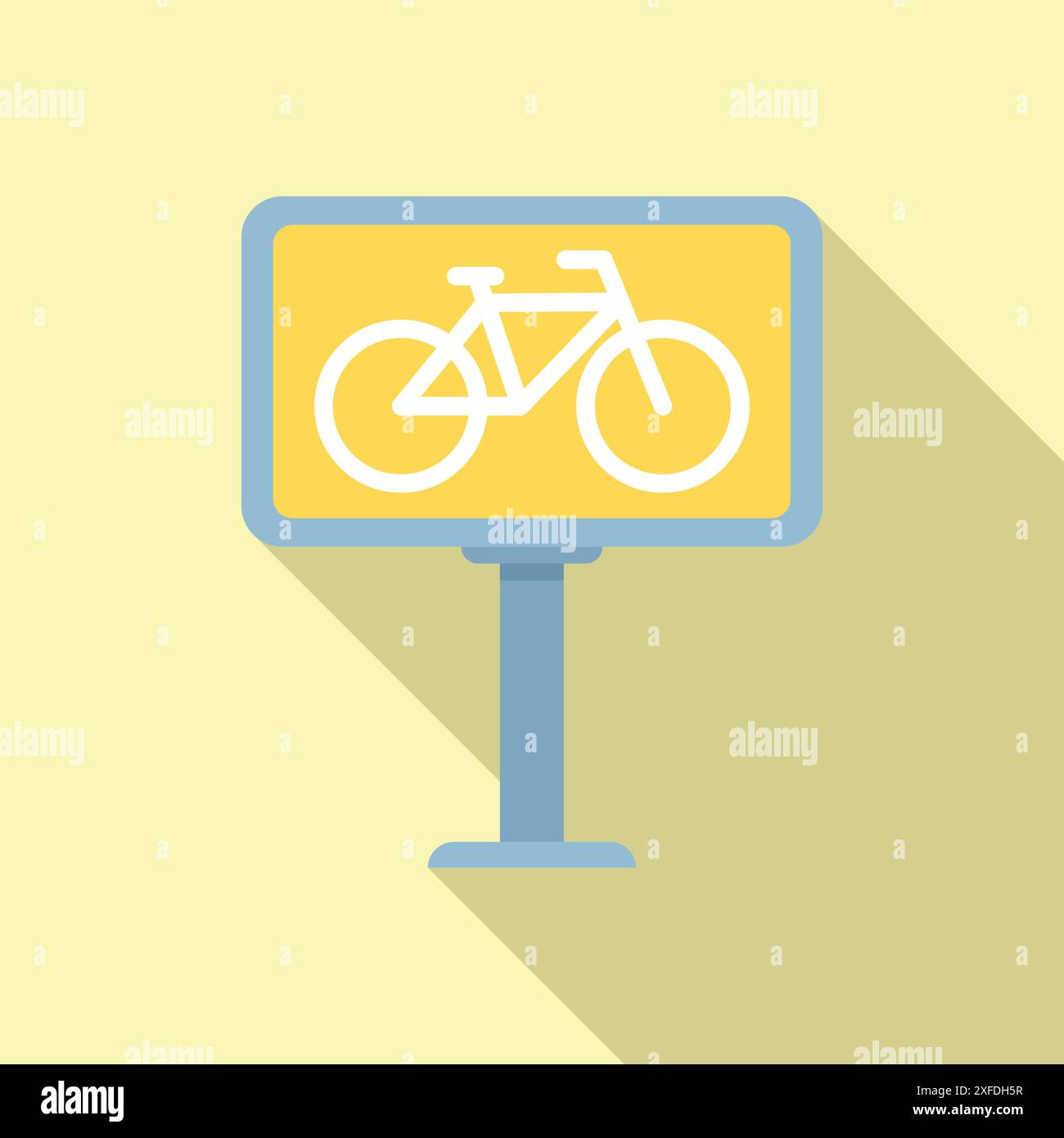 Yellow bicycle parking sign indicating a designated area for cyclists ...