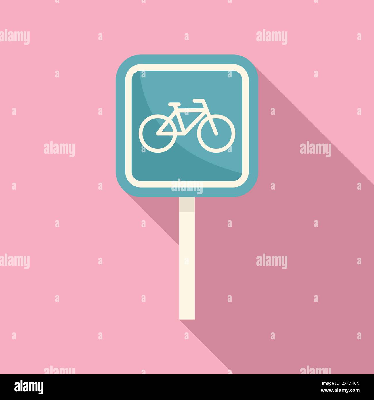 Blue square bicycle sign indicating a bike route or path, promoting ...