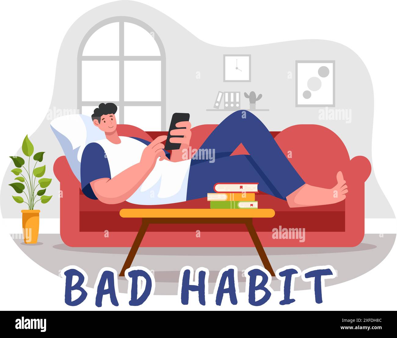 Vector Illustration of Bad Habits Featuring Unhealthy Lifestyles such ...