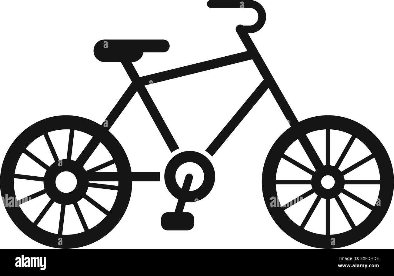 Simple black bicycle icon representing cycling and transportation Stock ...