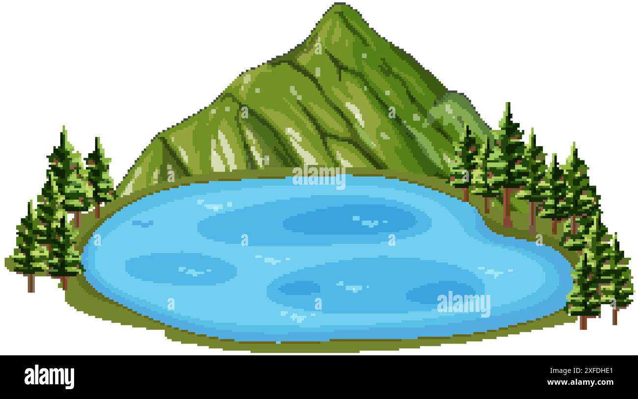 Serene lake activity Stock Vector Images - Alamy