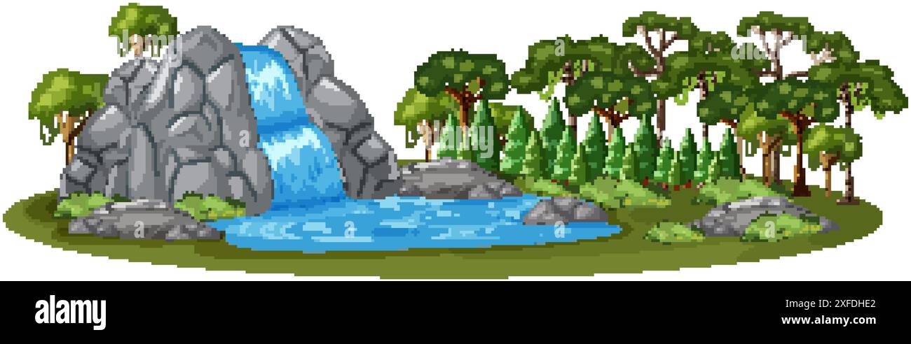 Greenery and waterfall Cut Out Stock Images & Pictures - Alamy