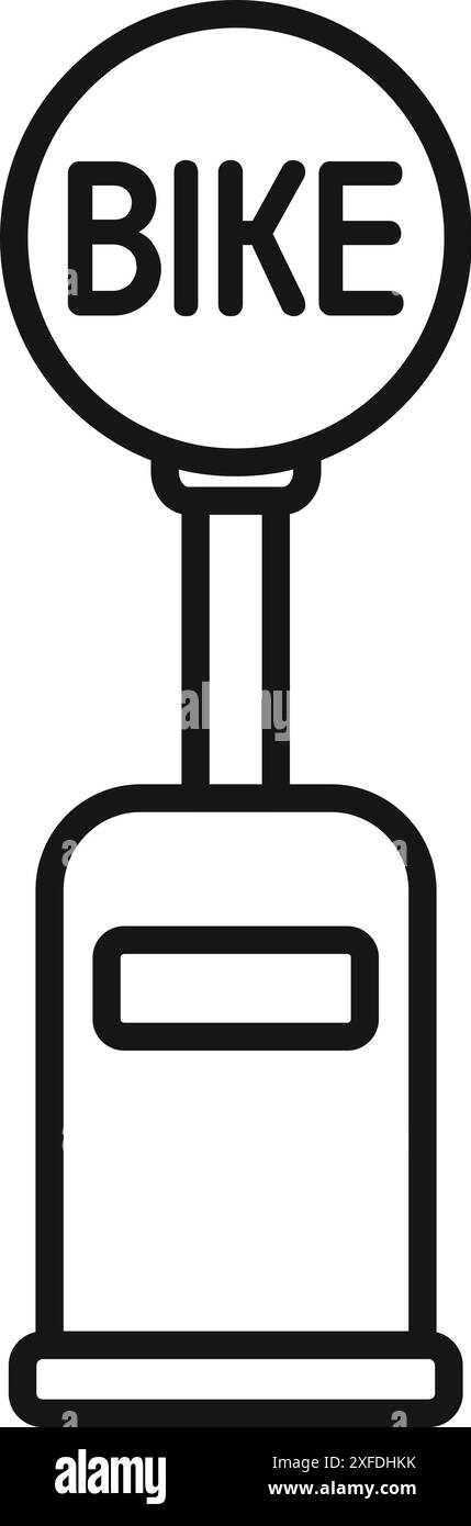 Simple monochrome icon of a bike parking sign, perfect for representing ...