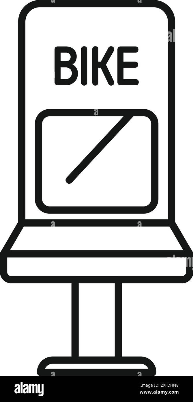 Simple design icon of a bike sharing station with a bike symbol on the ...