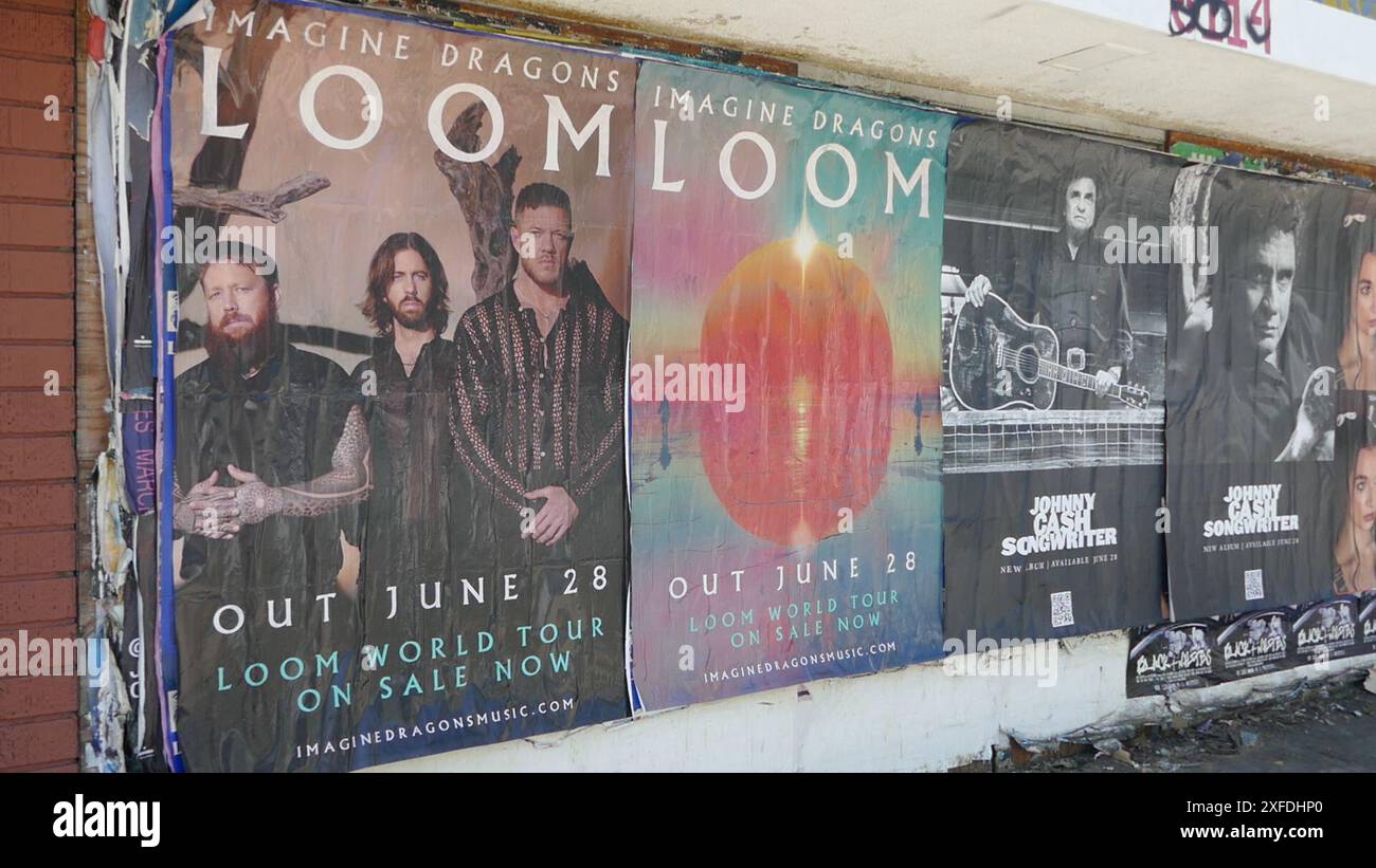 Los Angeles, California, USA 2nd July 2024 Imagine Dragons Loom Posters ...