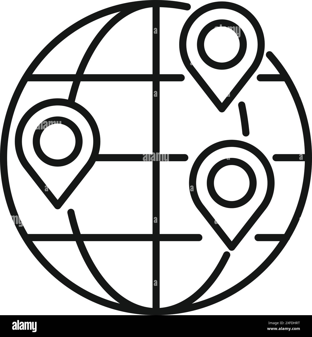 Globe connection point icon Black and White Stock Photos & Images - Alamy