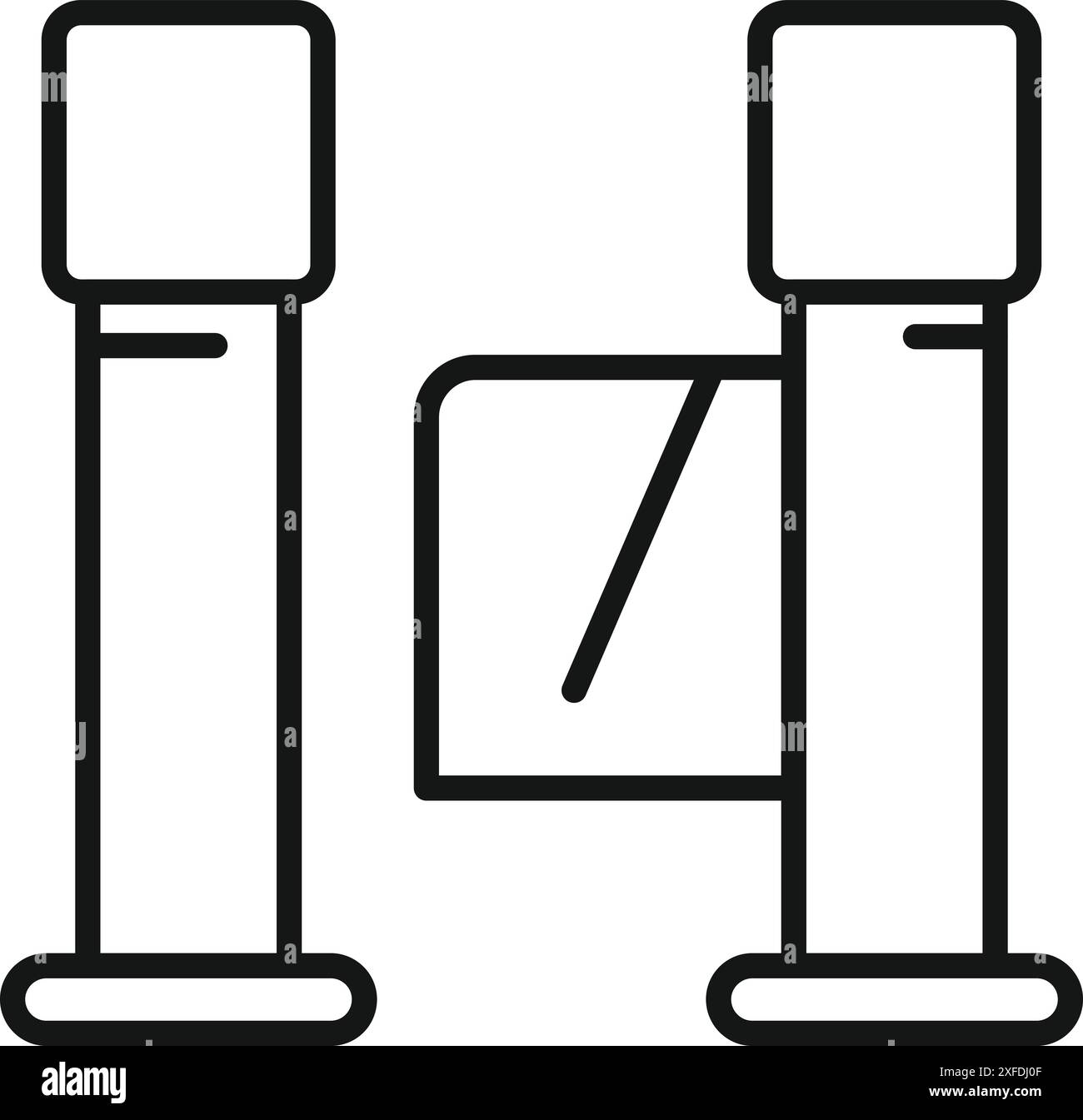 Simple icon of a turnstile gate allowing access to a restricted area ...