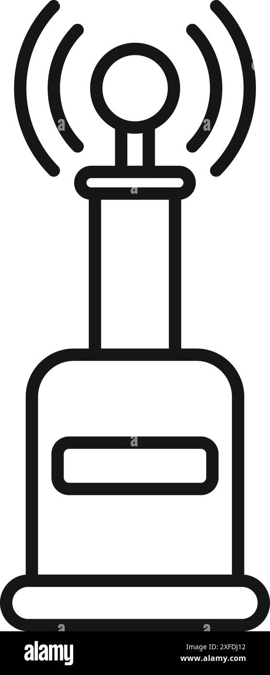 Wifi router emitting signal icon in outline style for web design ...