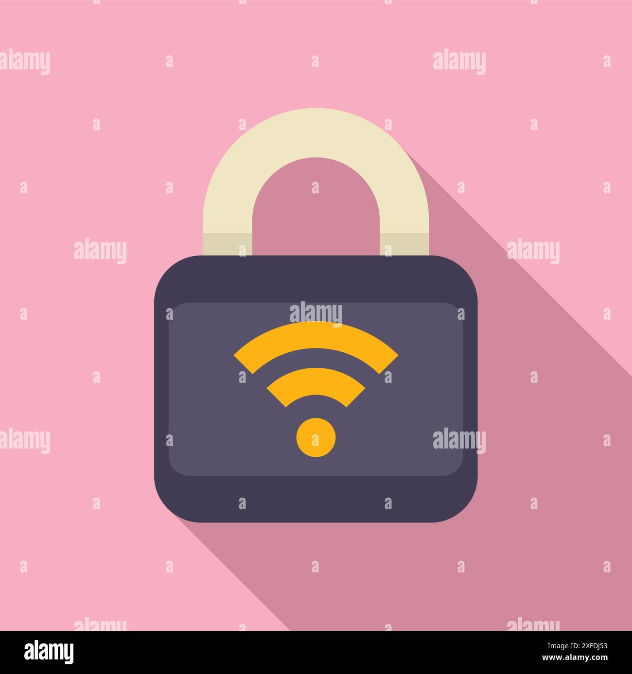 Closed padlock displaying wifi symbol representing secure wifi ...