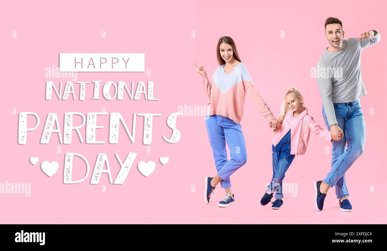 Banner for National Parents Day with young family Stock Photo - Alamy