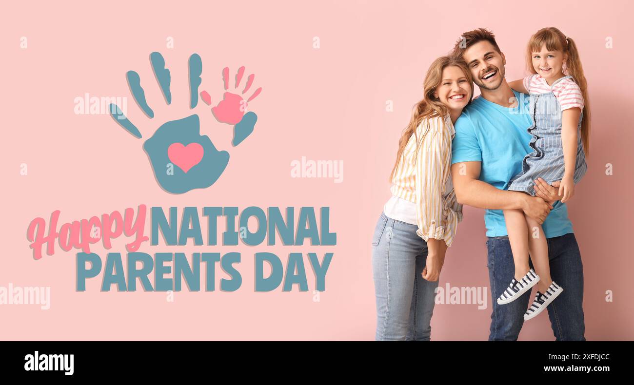 Banner for National Parents Day with young family Stock Photo - Alamy