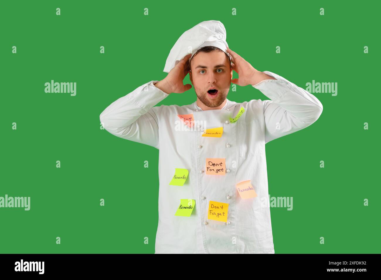 Portrait shocked male chef cook hi-res stock photography and images - Alamy